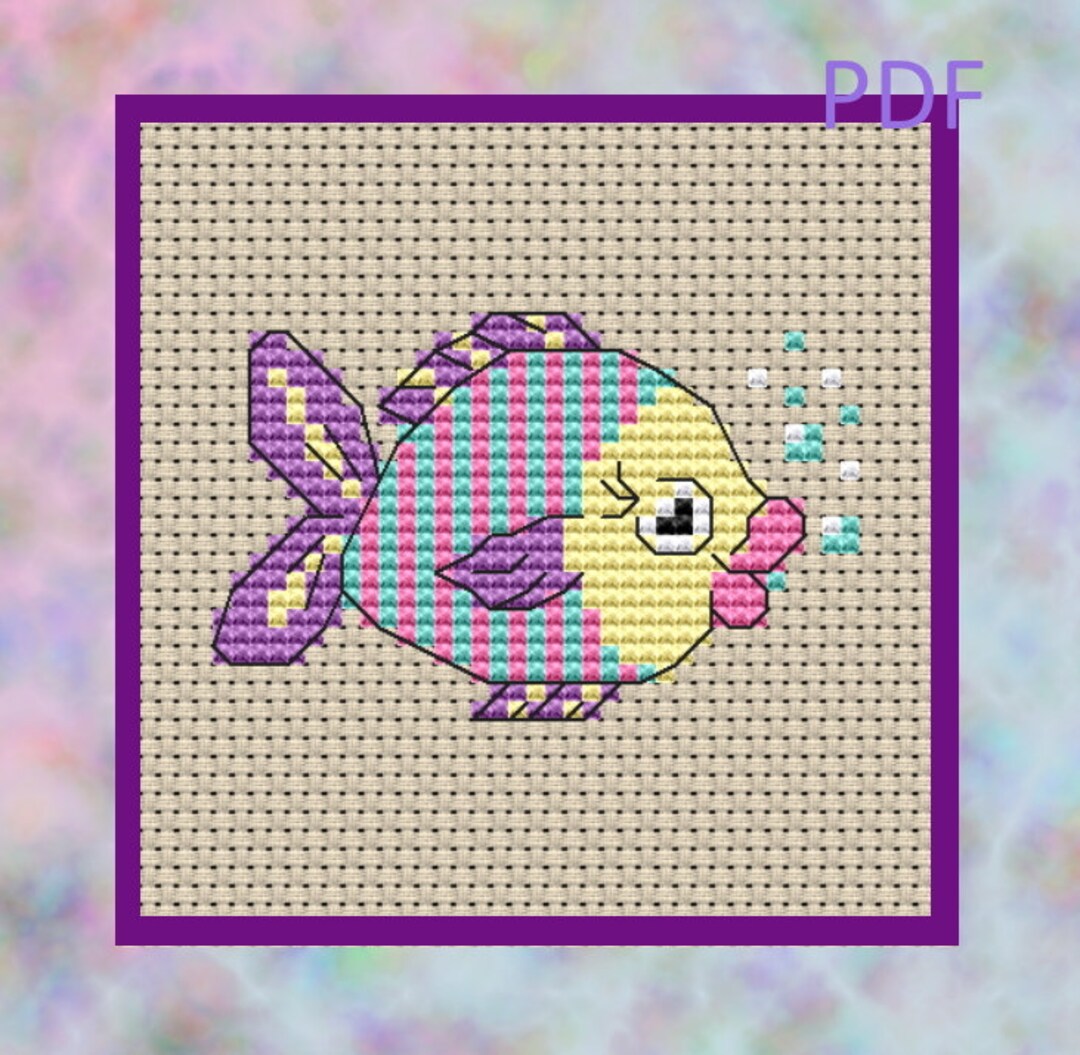 Cross Stitch Pattern Fish, Cross Stitch Little Fish2 PDF - Etsy