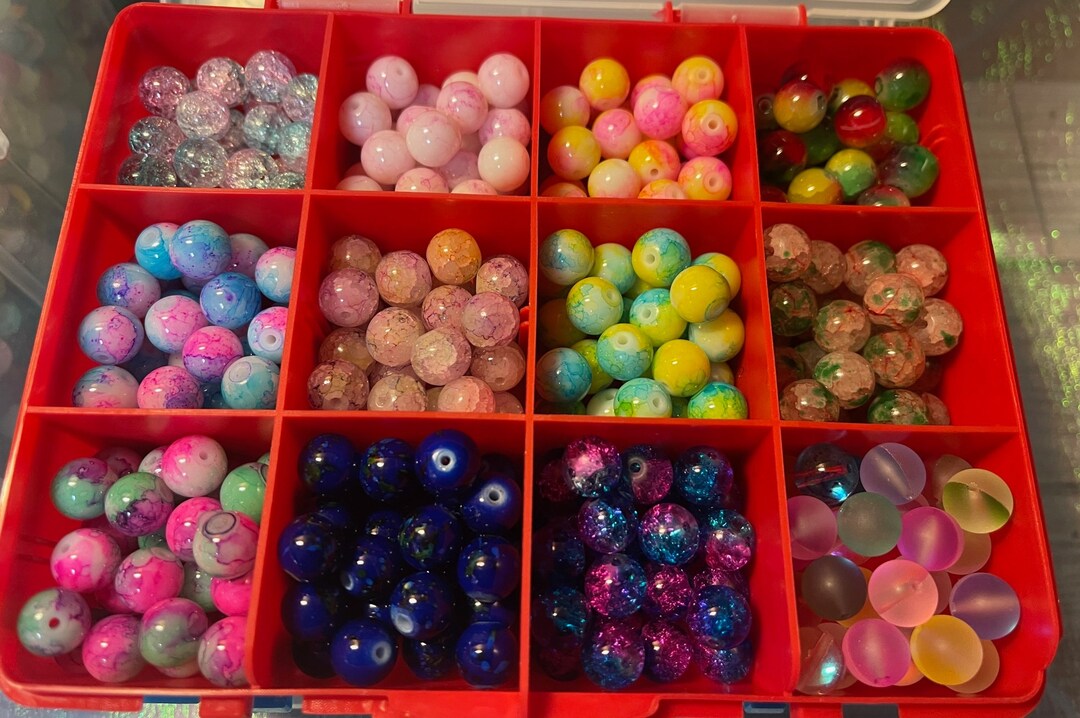 10mm Bead Tray 12 Different Colors, 25 Count Each Total of 300 Beads - Etsy