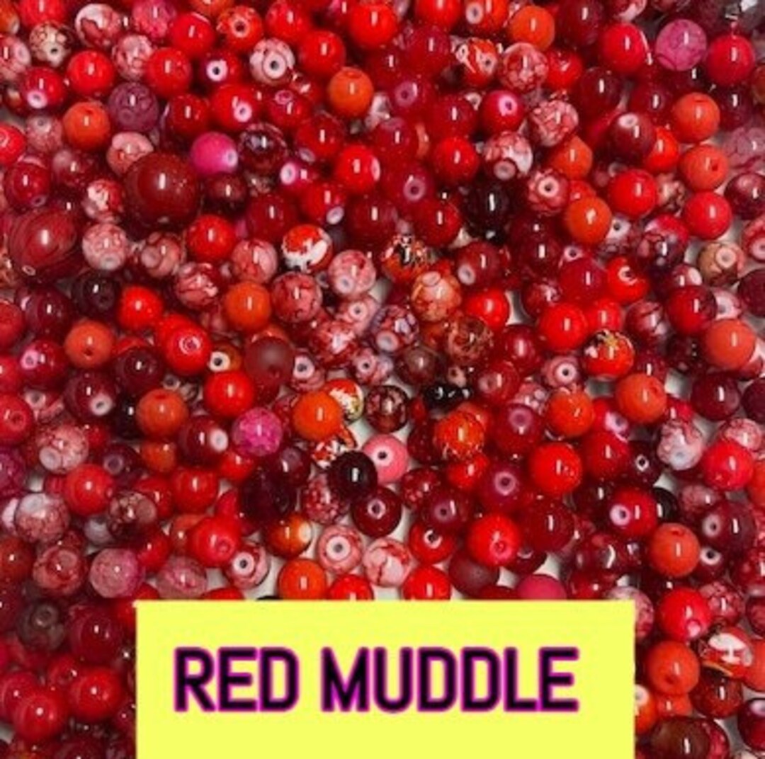 10mm Red Glass Bead Muddle - Etsy