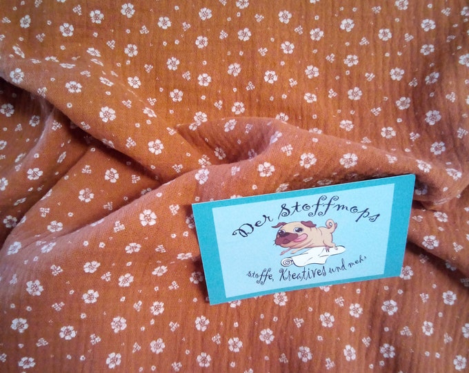 Double Gauze Muslin Rust Flowers - Etsy