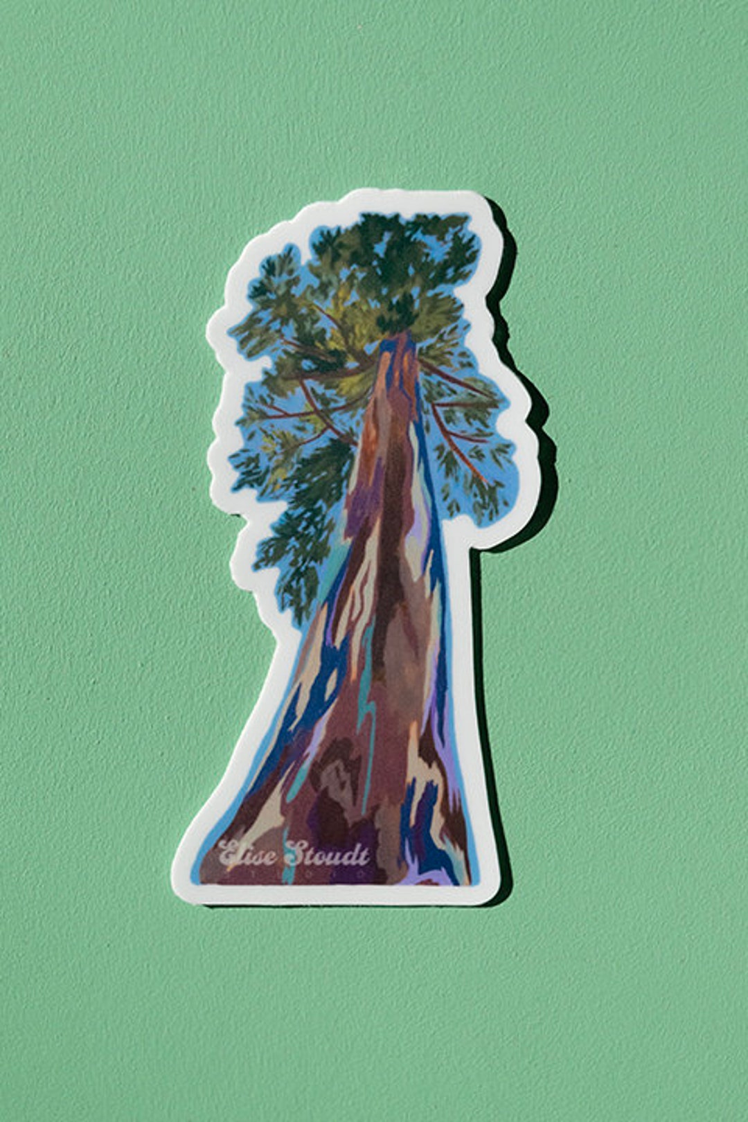 A Mariposa Grove Sequoia Sticker, Vinyl Sticker, Fine Art Sticker, Die ...