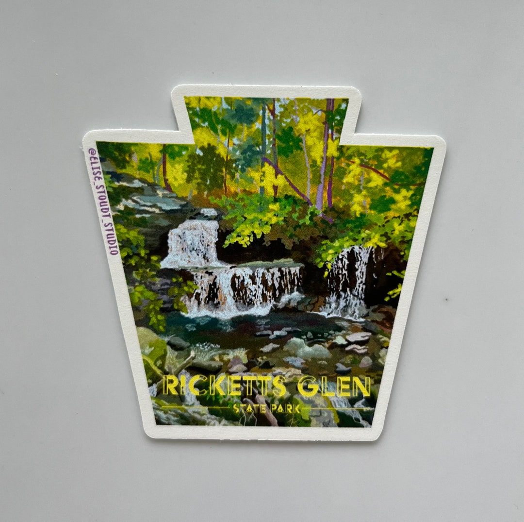 Ricketts Glen State Park Sticker, Vinyl Sticker, Fine Art Sticker, Die ...