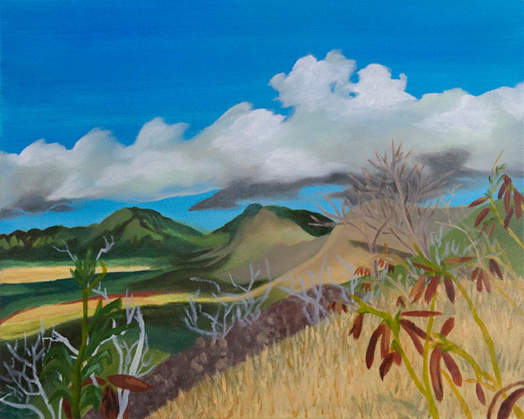 Art Print, "pill Box Hike" by Elise Stoudt Studio, Giclée Print, Hawaii ...