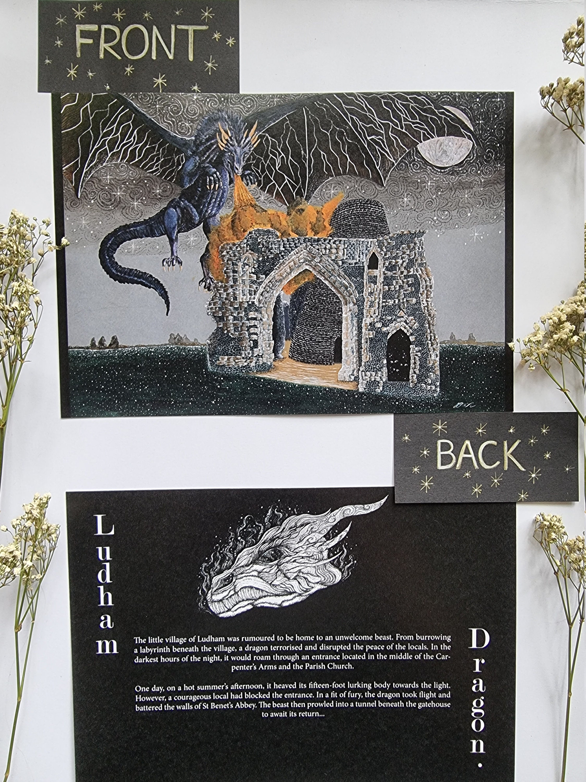 Norfolk Folklore Ludham Dragon, A5 Double Sided Print, Story on the ...