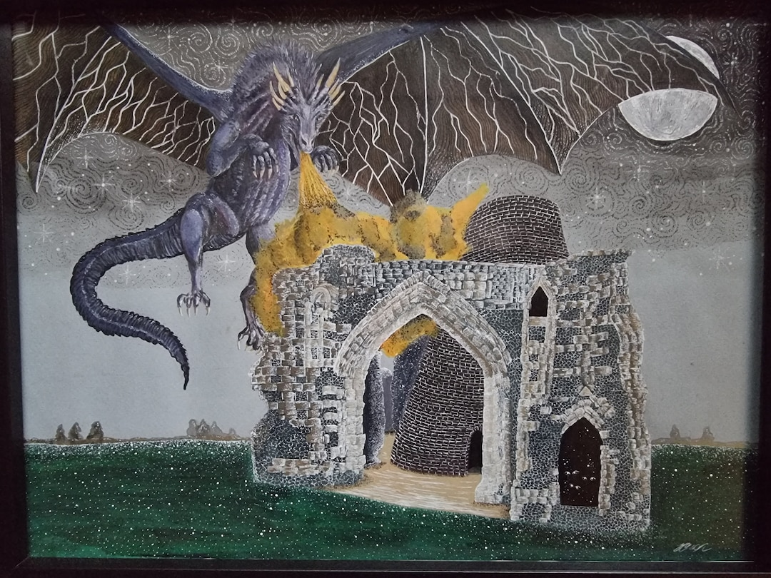 Norfolk Folklore Ludham Dragon Original Painting 30x40cm - Etsy