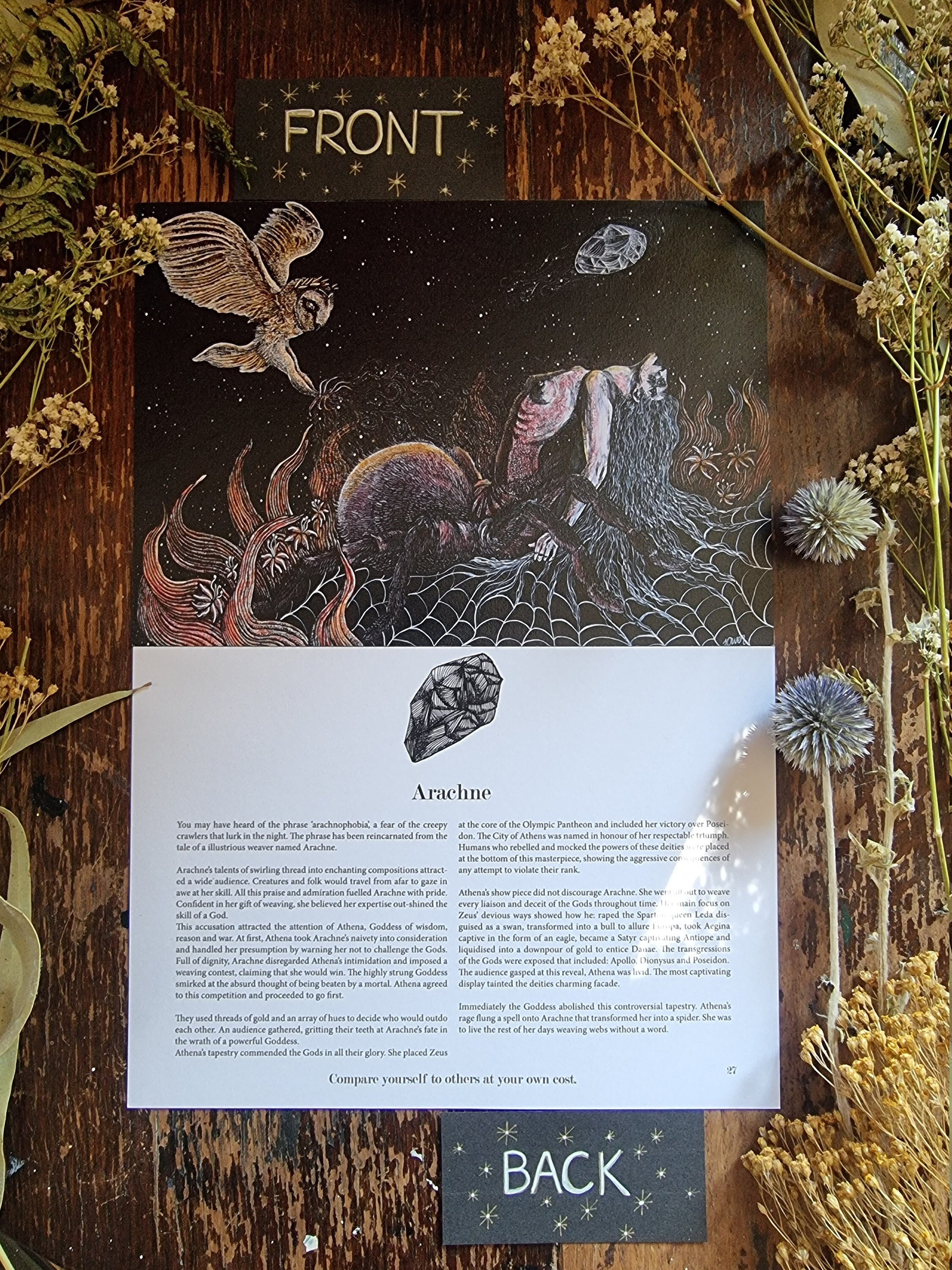 Athena and Arachne Greek Mythology Prophecies A5 Double - Etsy UK