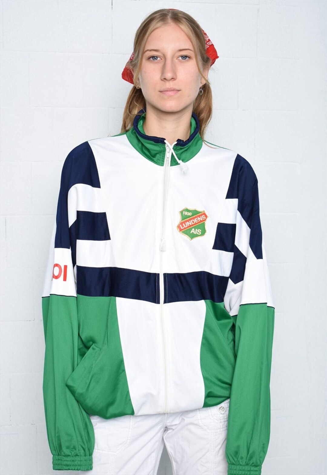 Vintage 90s Colour-block Logo Tracksuit Sweatshirt Jacket - Etsy
