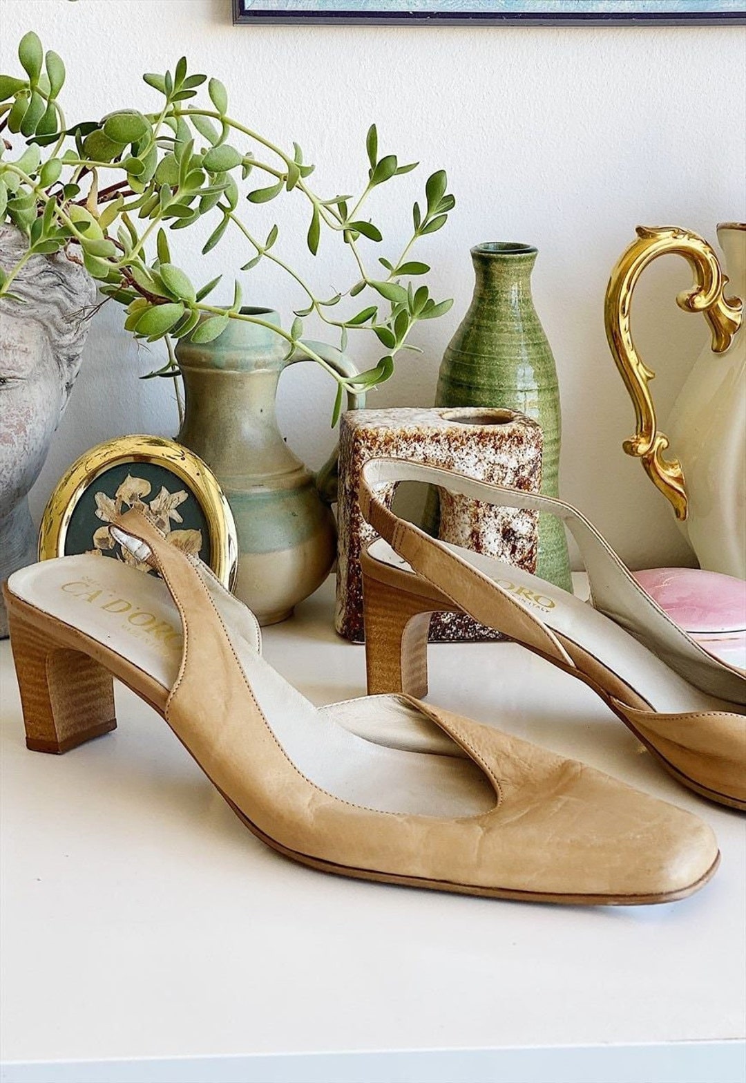 Vintage 90s Minimalist Chic Open Side Pumps Shoes Mod - Etsy