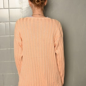 Vintage 80s Ribbed Knit Pastel Peach Jumper Sweater Pullover - Etsy
