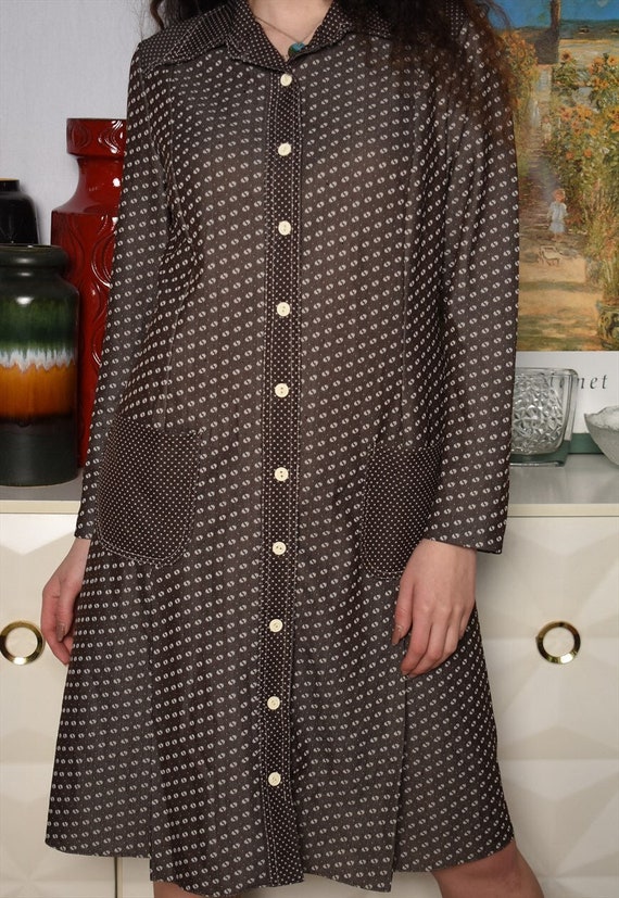 Vintage 70s Mod Boho midi dress chic revival - Gem