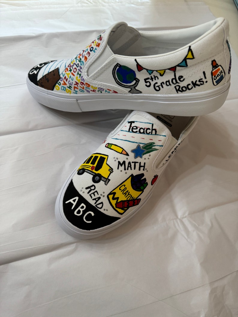 Hand Painted Teacher Shoes - Etsy