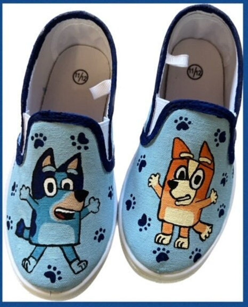 Bluey & Bingo Inspired Hand Painted Shoes - Etsy