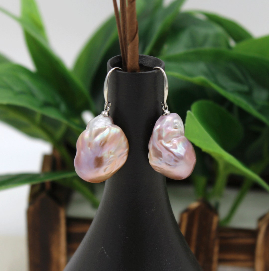 Fireball Baroque Pearl Earring,natural Freshwater Pearl Earring ...