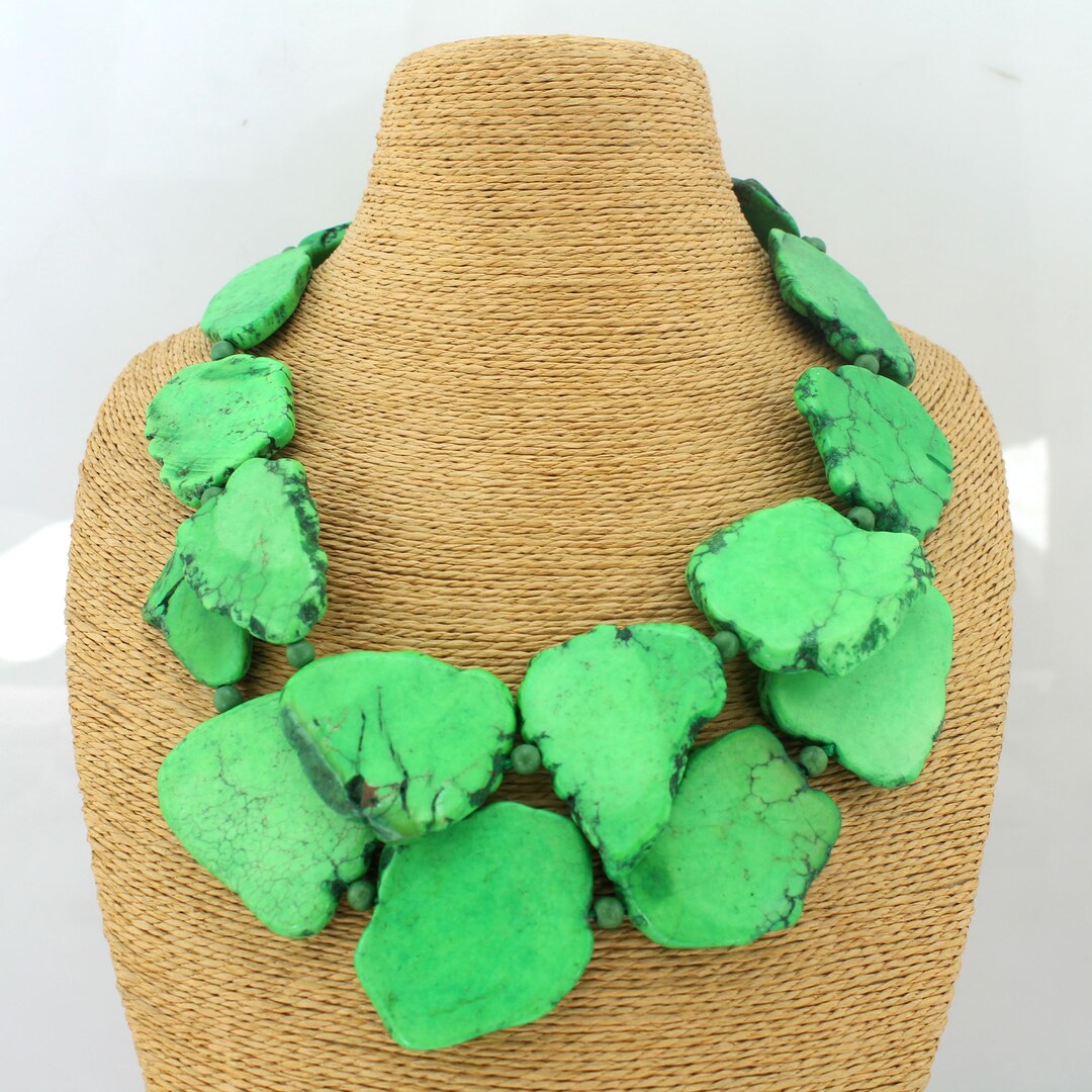 Handmade Turquoise Pendants Necklace,slab Chunky Turquoise Necklace ...