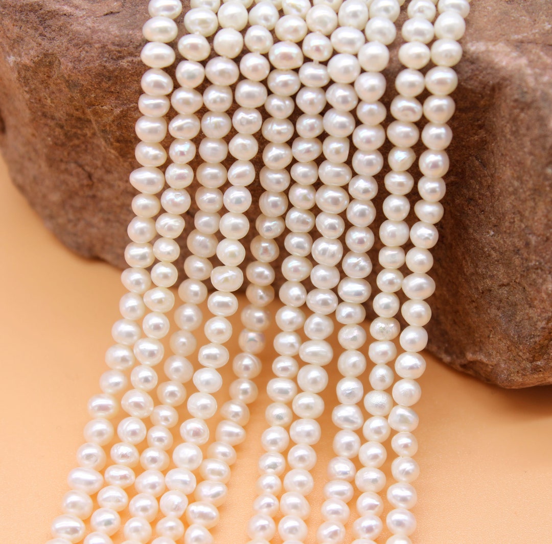 3-4mm Natural White Seed Pearls,good Luster Rice Pearls,freshwater ...