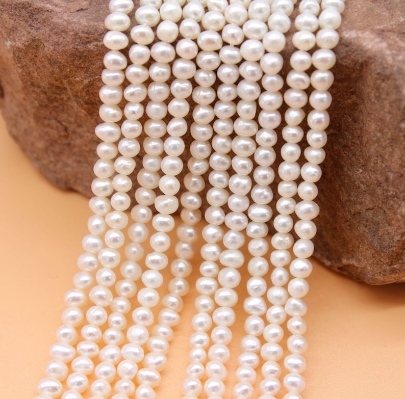 3-4mm Natural White Seed Pearls,good Luster Rice Pearls,freshwater ...
