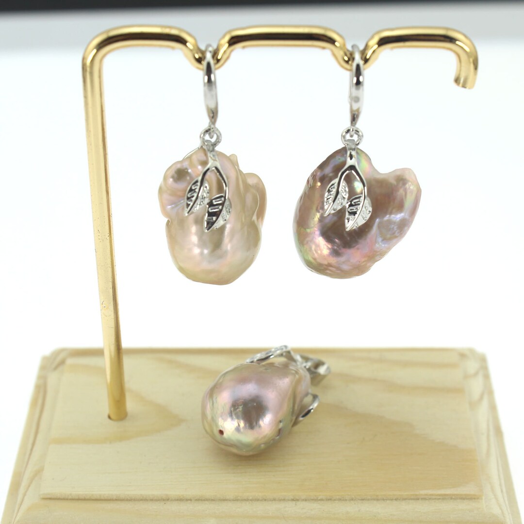 Natural Freshwater Pearl Hook Earrings,baroque Pearl Pendant,silver ...