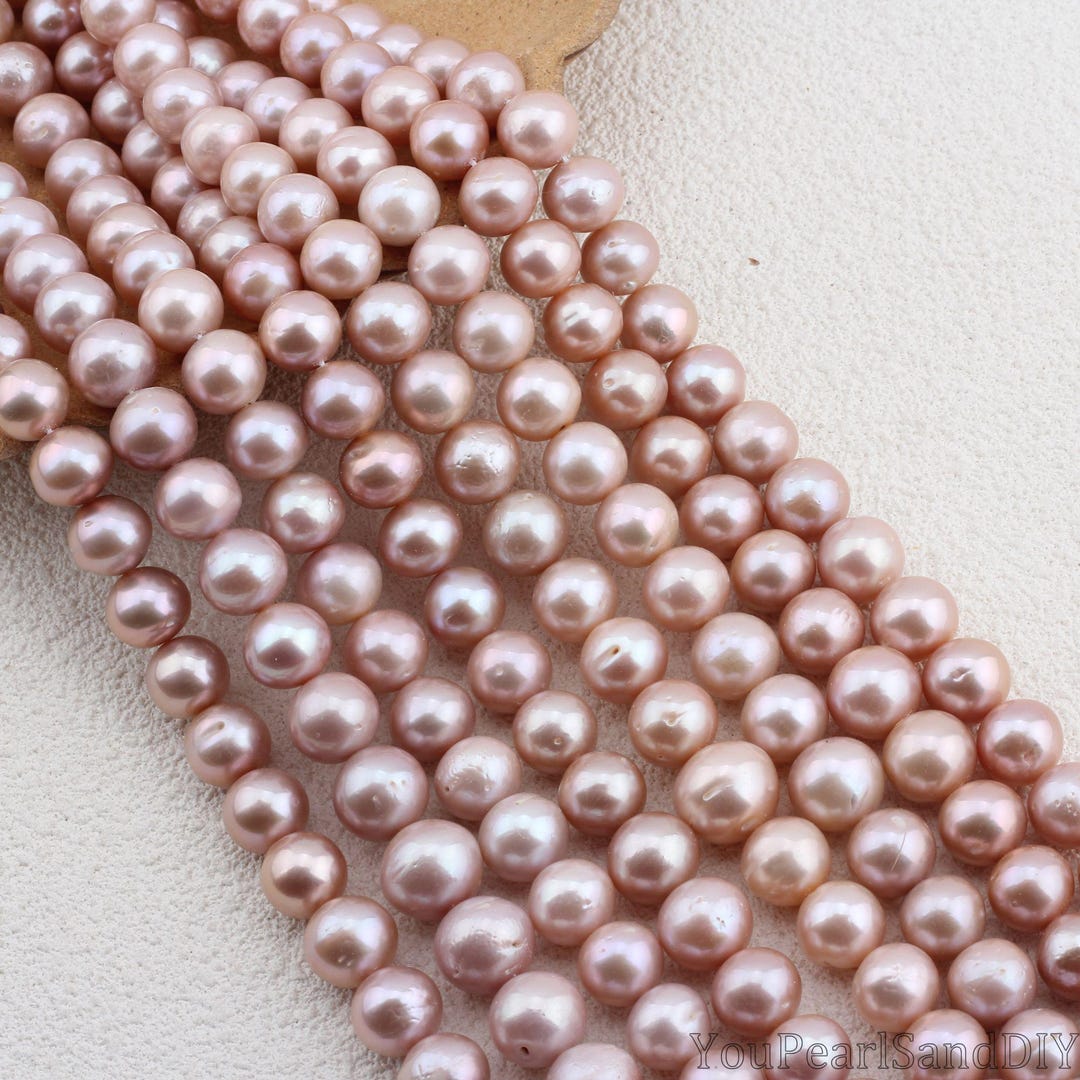 12-15mm Round Natural Purple Edison Pearls,genuine Freshwater Nucleated ...