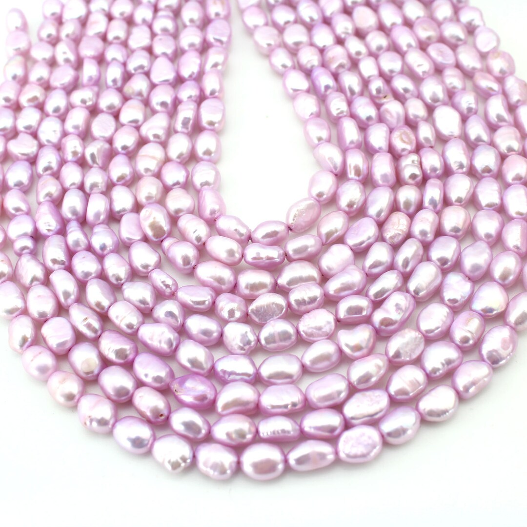 6-7mm Genuine Freshwater Cultured Pearls Beads,natural Nugget, Pink ...