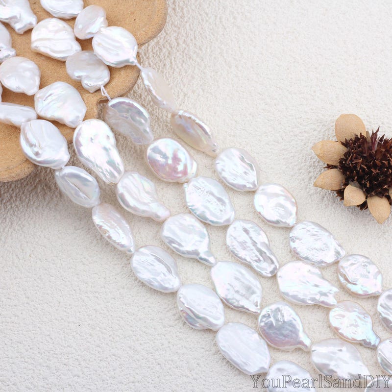 Flat Pearl Beads - Etsy