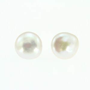 Silver Plated Earrings Stud Setting , Genuine White pink-purple Freshwater Pearl Stud Earrings ...