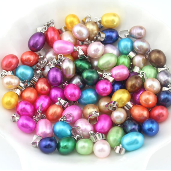 7-8mm Multi Coloured Pearl Pendant Mountings/settings Silver - Etsy