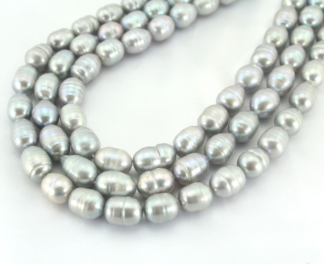 9-10mm Dyed Gray Potato Natural Freshwater Pearl Strand Supply ...