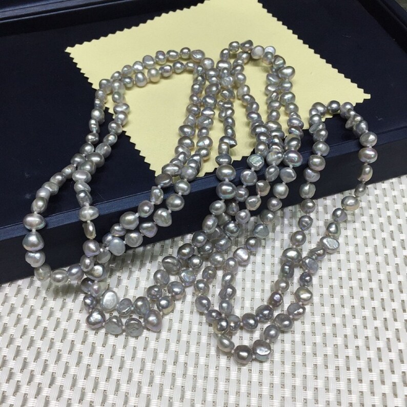 Handmade Multi-colored Natural Freshwater Nugget Long Pearls Necklace ...