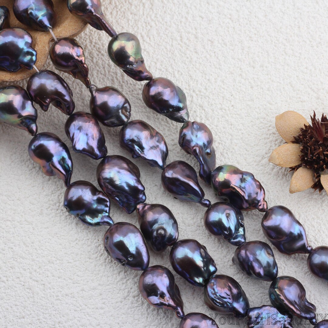 13-15x19-25mm Genuine Barqoue Nucleated Pearls,large Peacock Teardrop ...