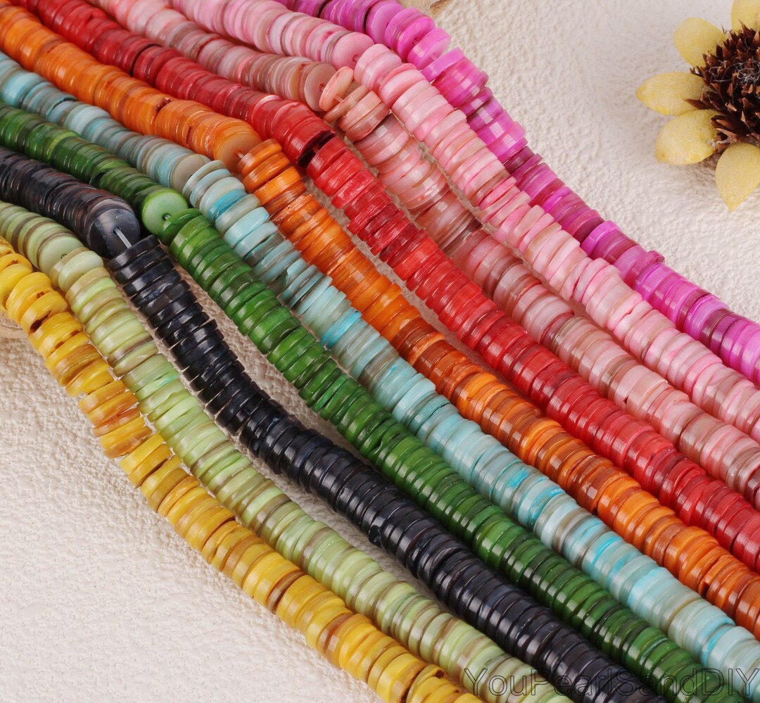 2x8mm Multiple Colors Shell Disc Beads ,loose Shell Rondelle Beads ...