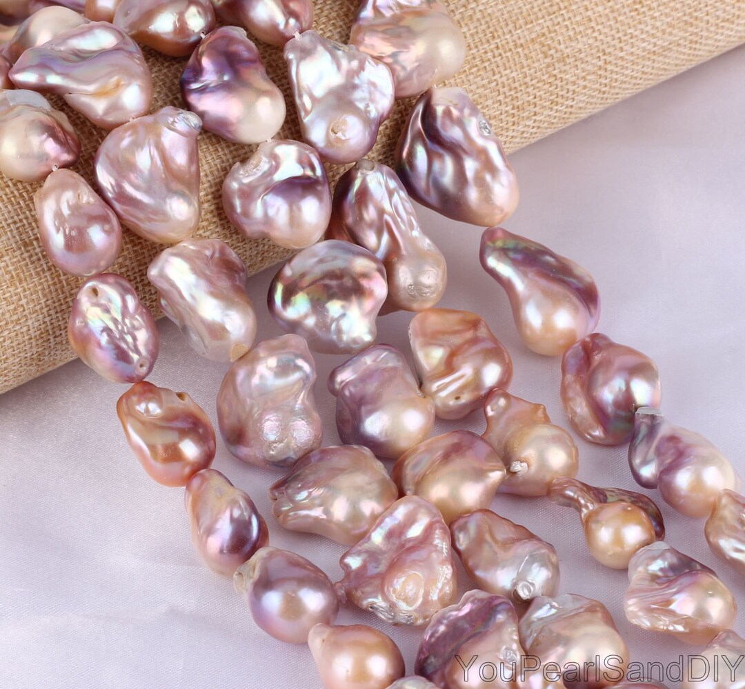16-18x20-25mm Natural Large Pink Purple Baroque Pearls,loose Flameball ...