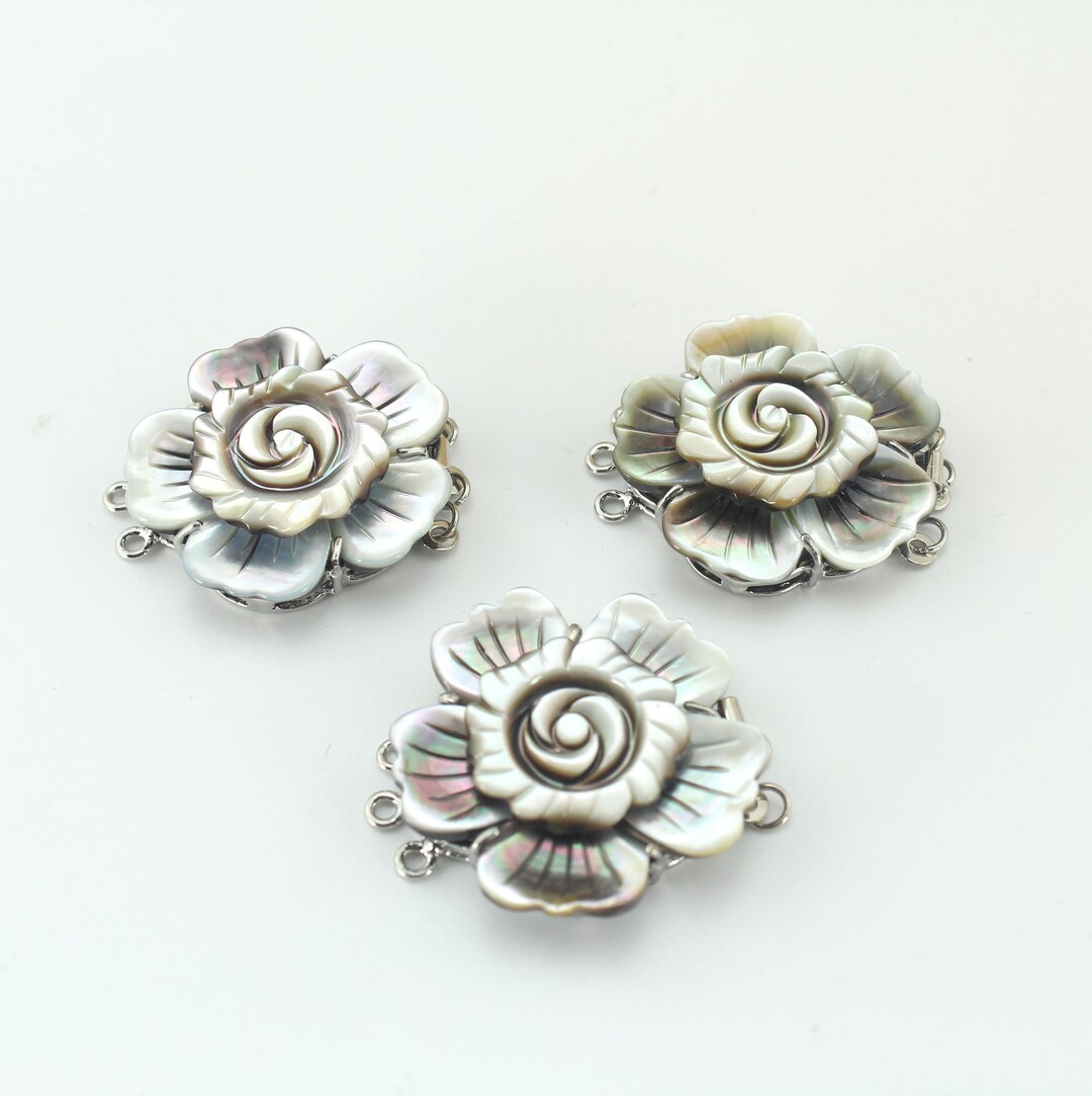 Mother of Pearl Clasp,3 Rows Clasp,abalone Shell Clasp,flower Clasp ...