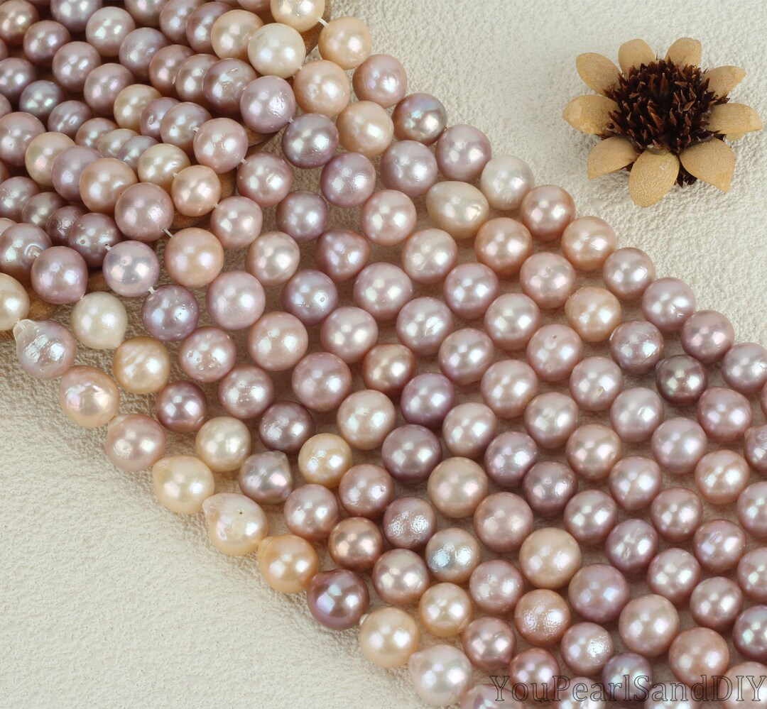 11-13mm Natural Color Round Edison Pearls,pink Purple Edison Frshwater ...