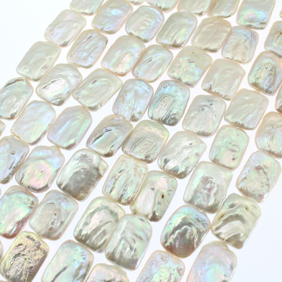 13-15x18-20mm Natural White Rectangle Pearls,loose Freshwater Pearls ...