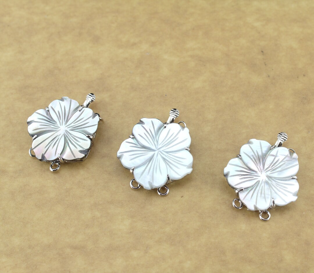 1pcs Mother of Pearl Clasp,abalone Shell Clasp,2 Rows Clasp,flower ...