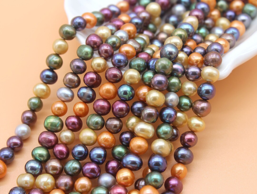 Multi-color 7-8mm Freshwater Pearls,loose Potato Pearls Supply ...