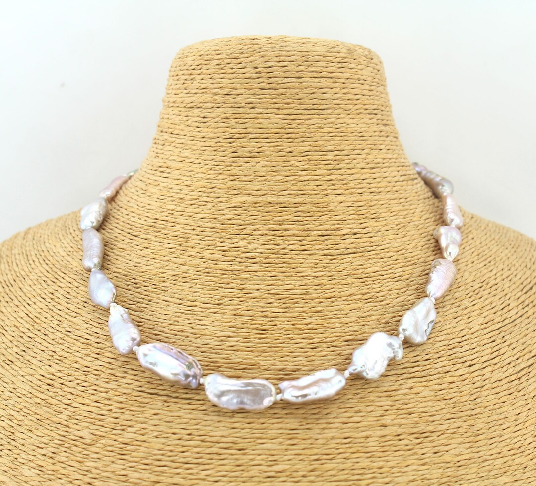 Purple Freshwater Biwa Pearl Necklace, Stick Pearl Necklace,real Pearl ...