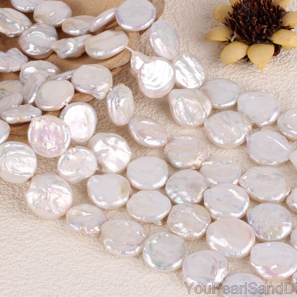 Flat Pearl Beads - Etsy