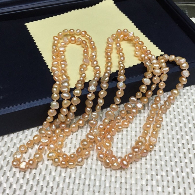 Handmade Multi-colored Natural Freshwater Nugget Long Pearls Necklace ...