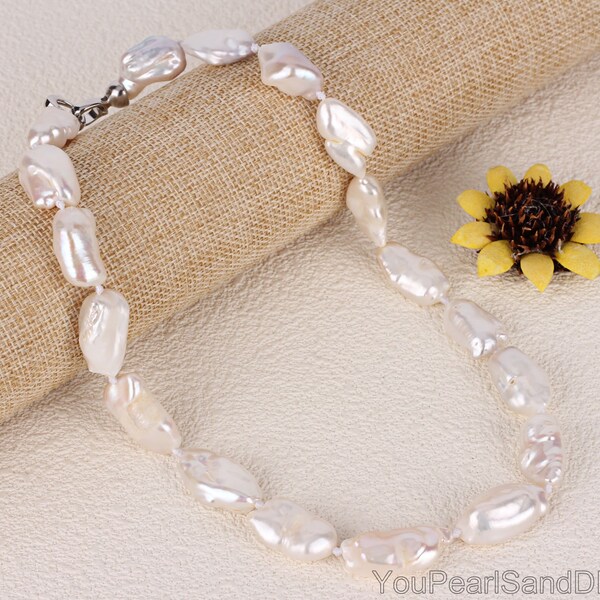 Biwa Pearl Necklace - Etsy