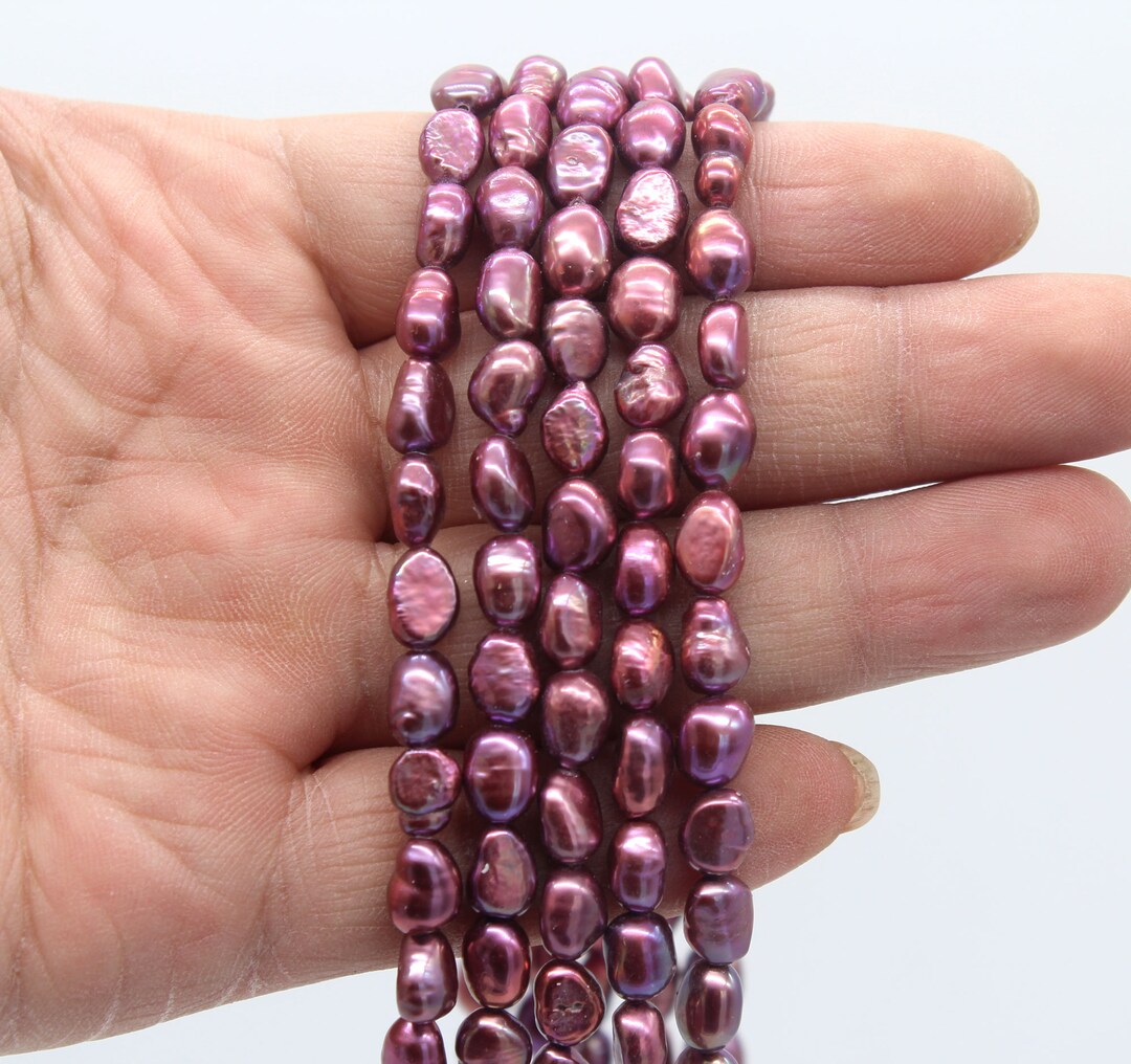 6-7mm Only Wed Purple Pearls! Natural Freshwater Pearls,nugget Baroque ...