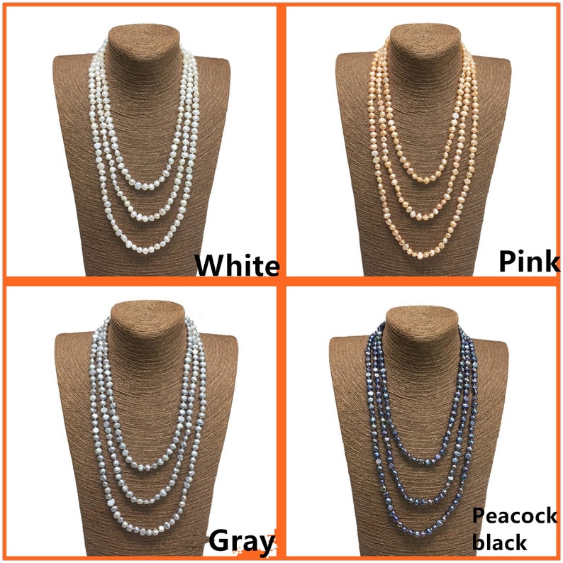 Handmade Multi-colored Natural Freshwater Nugget Long Pearls Necklace ...