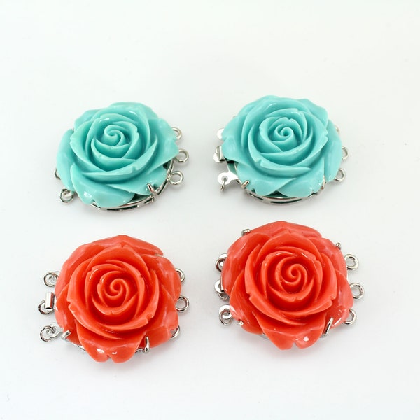 Rose Resin Necklace - Etsy