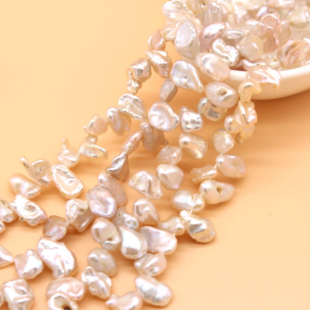 6-7mm Natural Pink Keshi Reborn Freshwater Pearls,side Drilled Natural ...