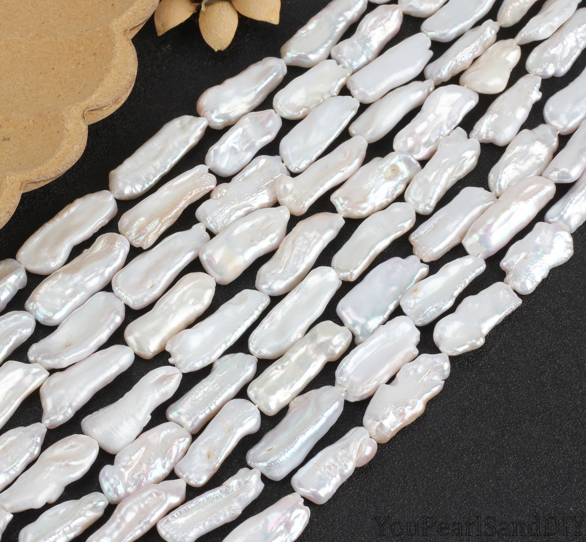 Natural White Biwa Pearls,loose Irregular Biwa Pearls,long Stick Pearl ...