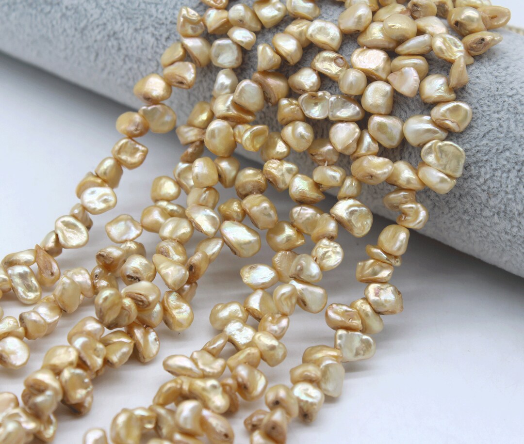 6-8mm Champagne Natural Keshi Pearls Bead,reborn Nugget Pearl,loose ...