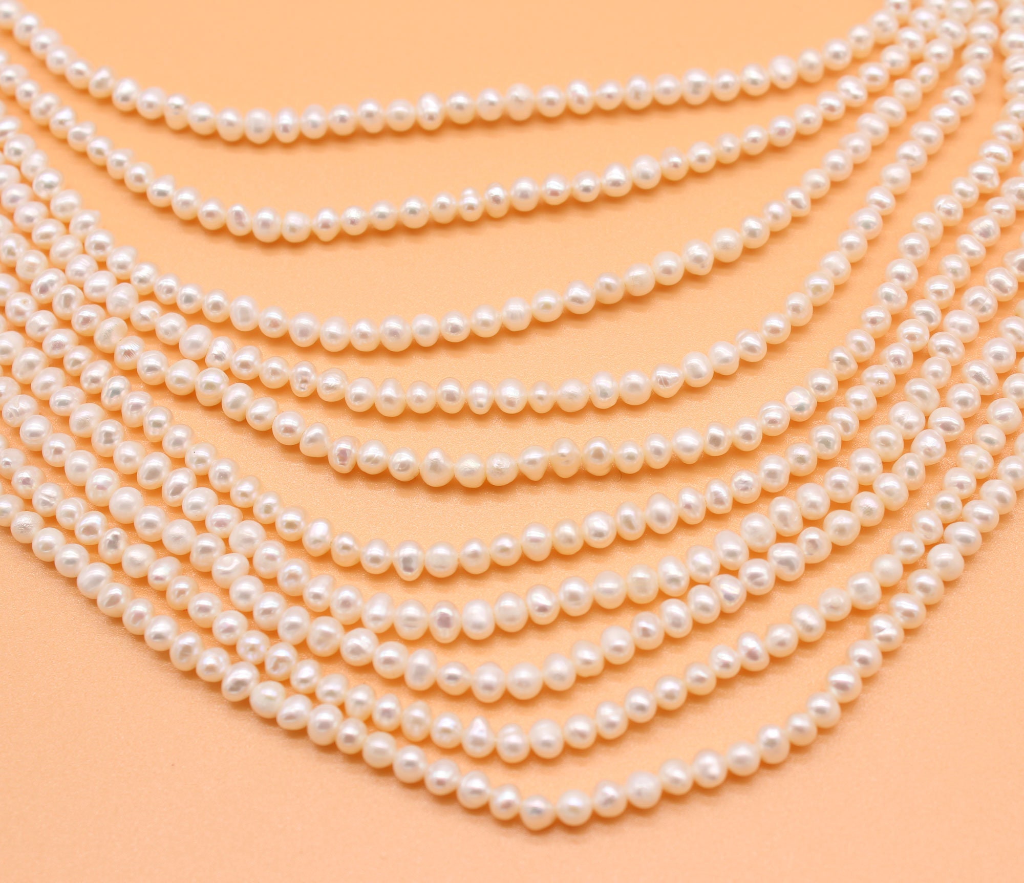3-4mm Natural White Seed Pearls,good Luster Rice Pearls,freshwater ...