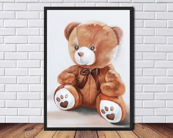 Teddy Bear Poster | Etsy