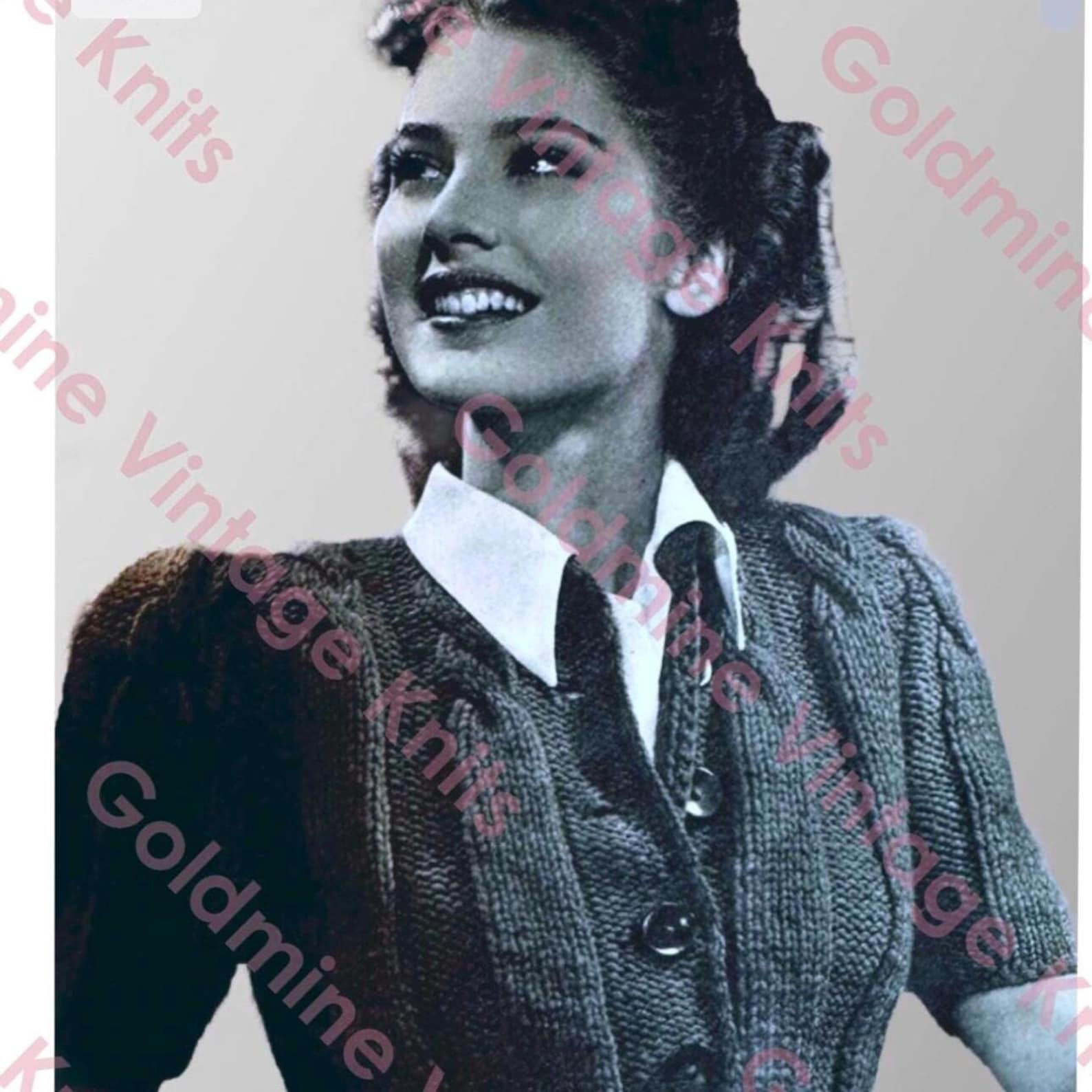 1940s Knit Cabled Cardigan Pattern: Wartime Style (PDF Pattern - Etsy