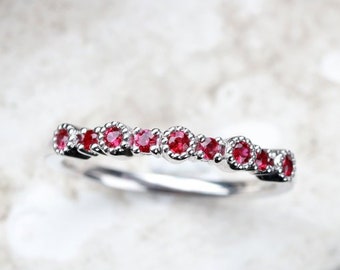 Ruby wedding band | Etsy